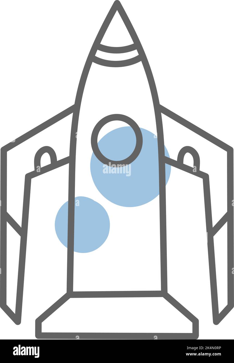 Blue rocket, illustration, vector on a white background Stock Vector ...