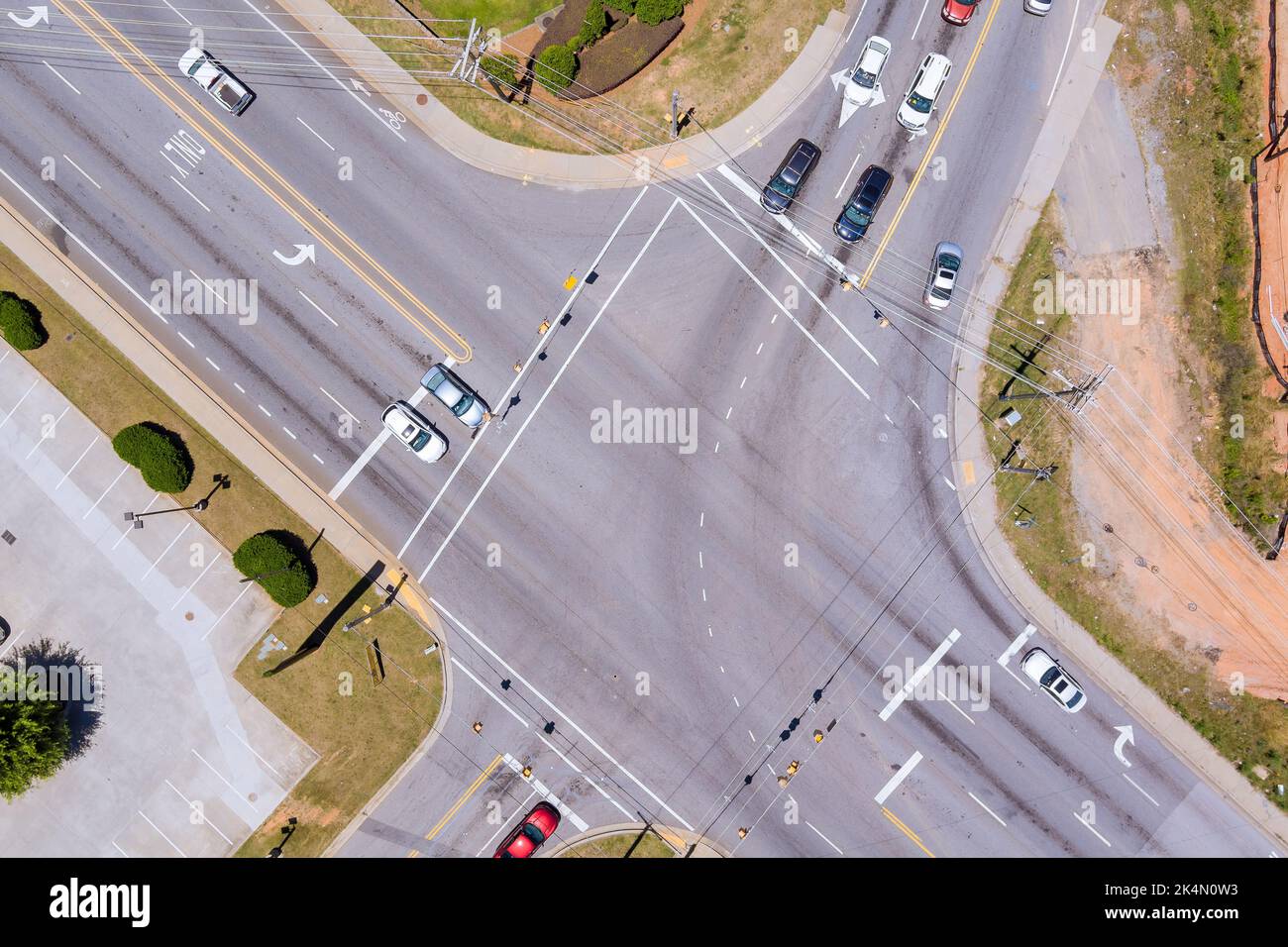 There is an intersection where there is a lot of traffic Stock Photo ...