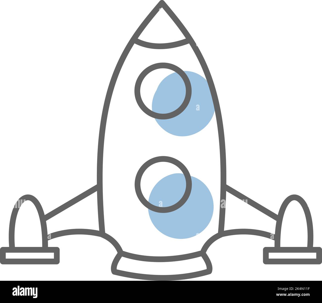 Blue rocket ship, illustration, vector on a white background Stock ...