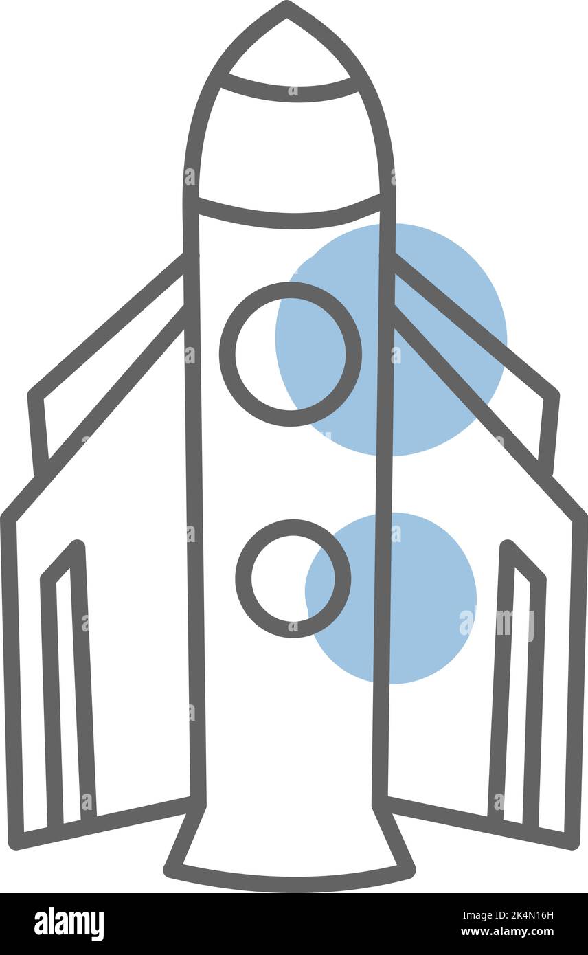 Rocket ship in space, illustration, vector on a white background Stock ...