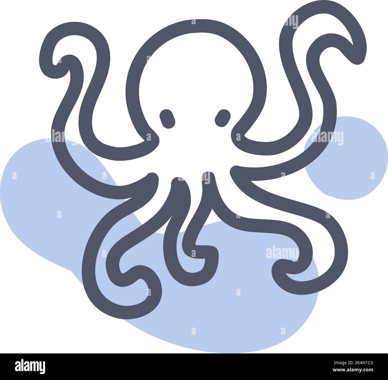 Sea octopus, illustration, vector on a white background Stock Vector ...