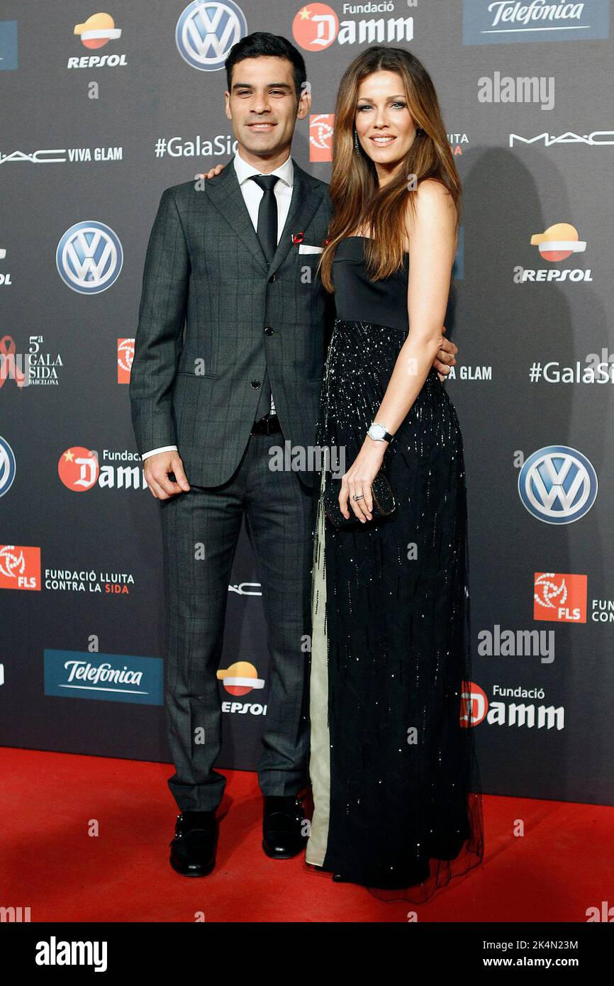 Ex football player Rafa Marquez and his wife the model Jaydy Michel ...