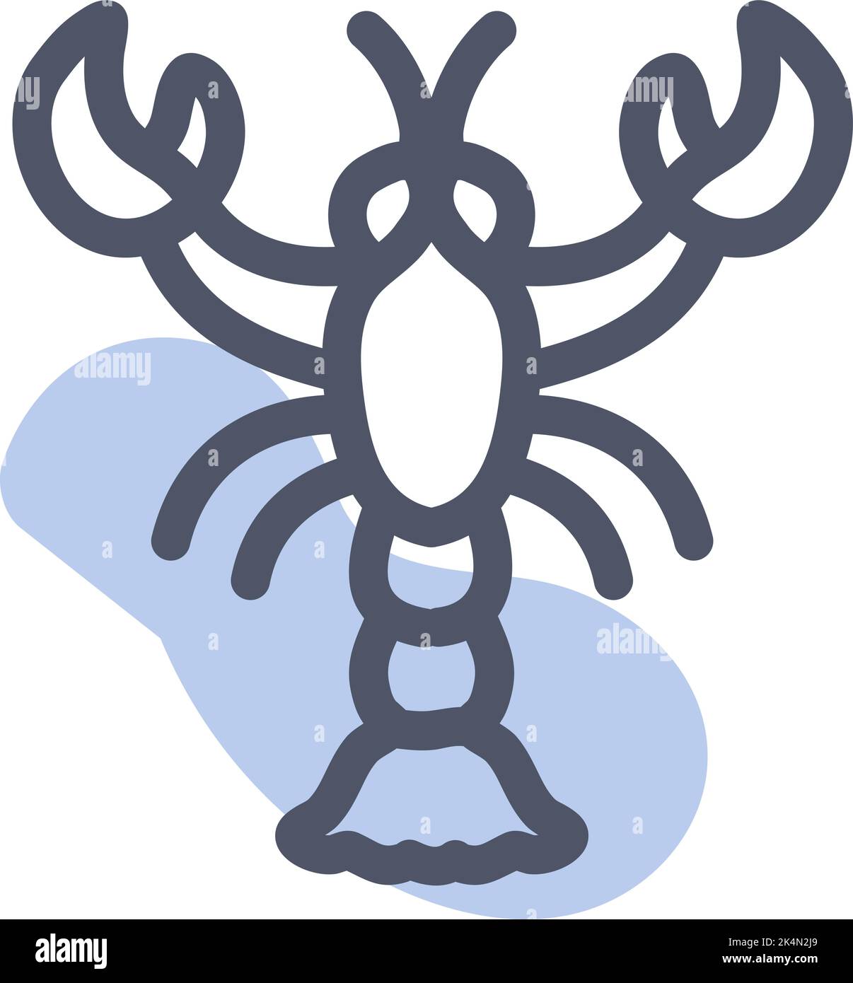 Sea lobster, illustration, vector on a white background Stock Vector ...