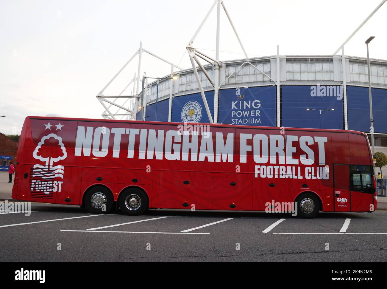Leicester, England, 3rd October 2022. Nottingham Forest arrive for the ...