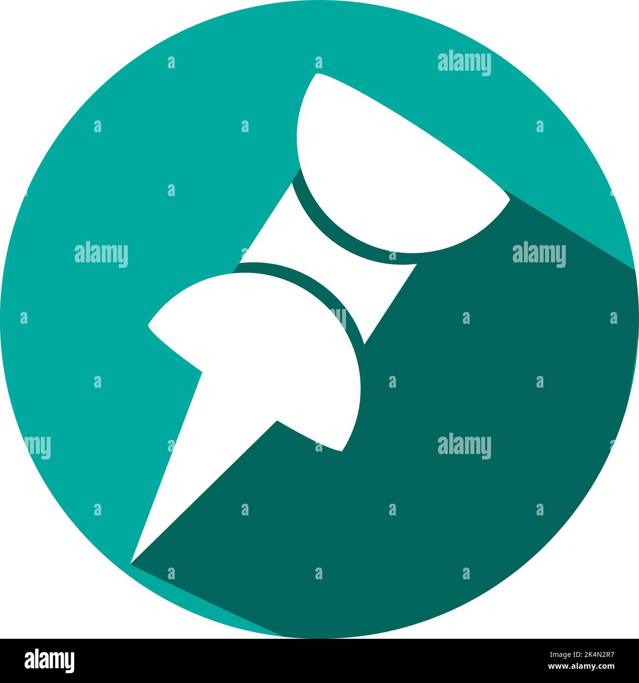 Stationery button pin, illustration, vector on a white background Stock ...