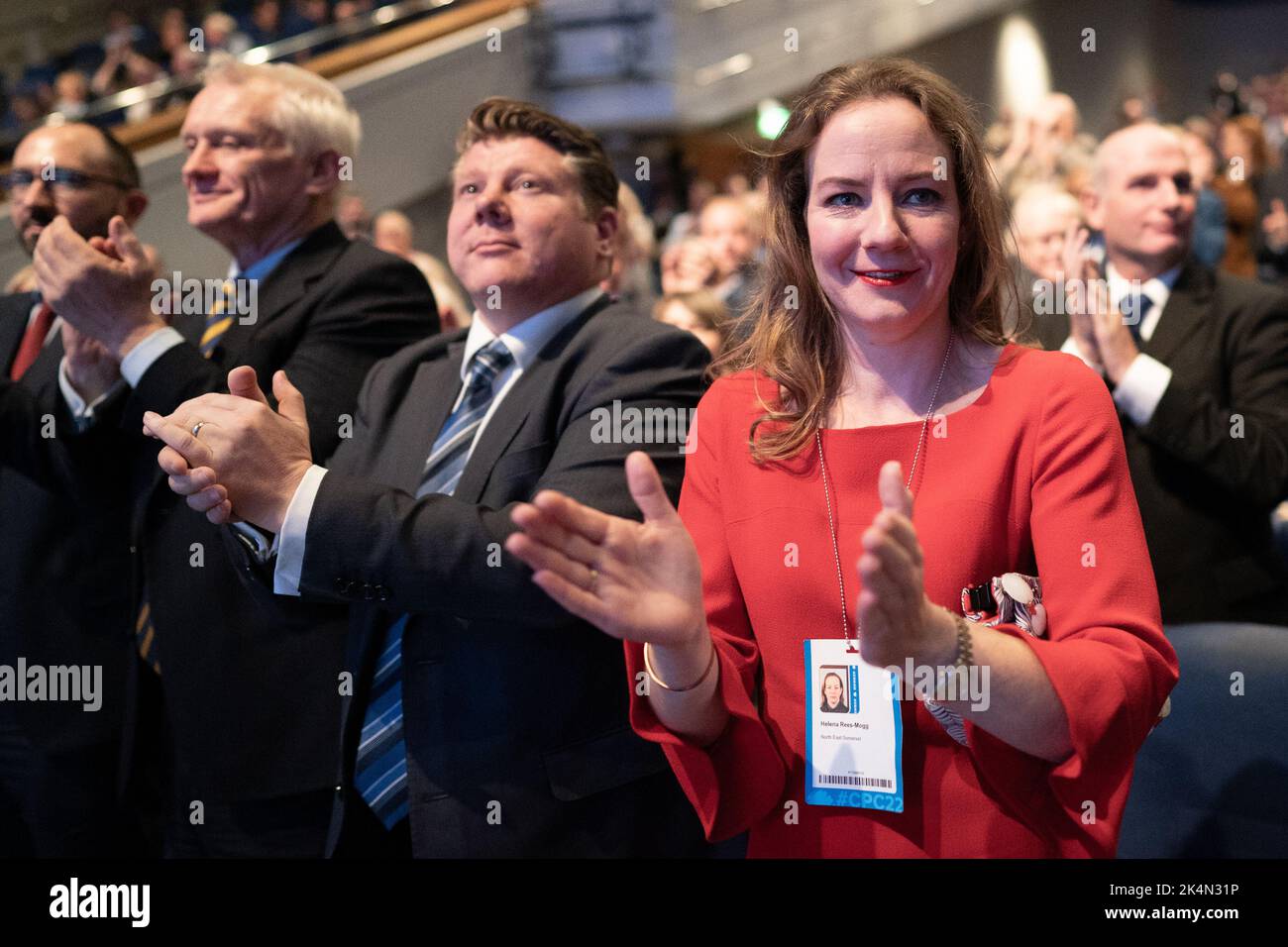 Helena Rees-Mogg applauds her husband, Secretary of State for Business ...