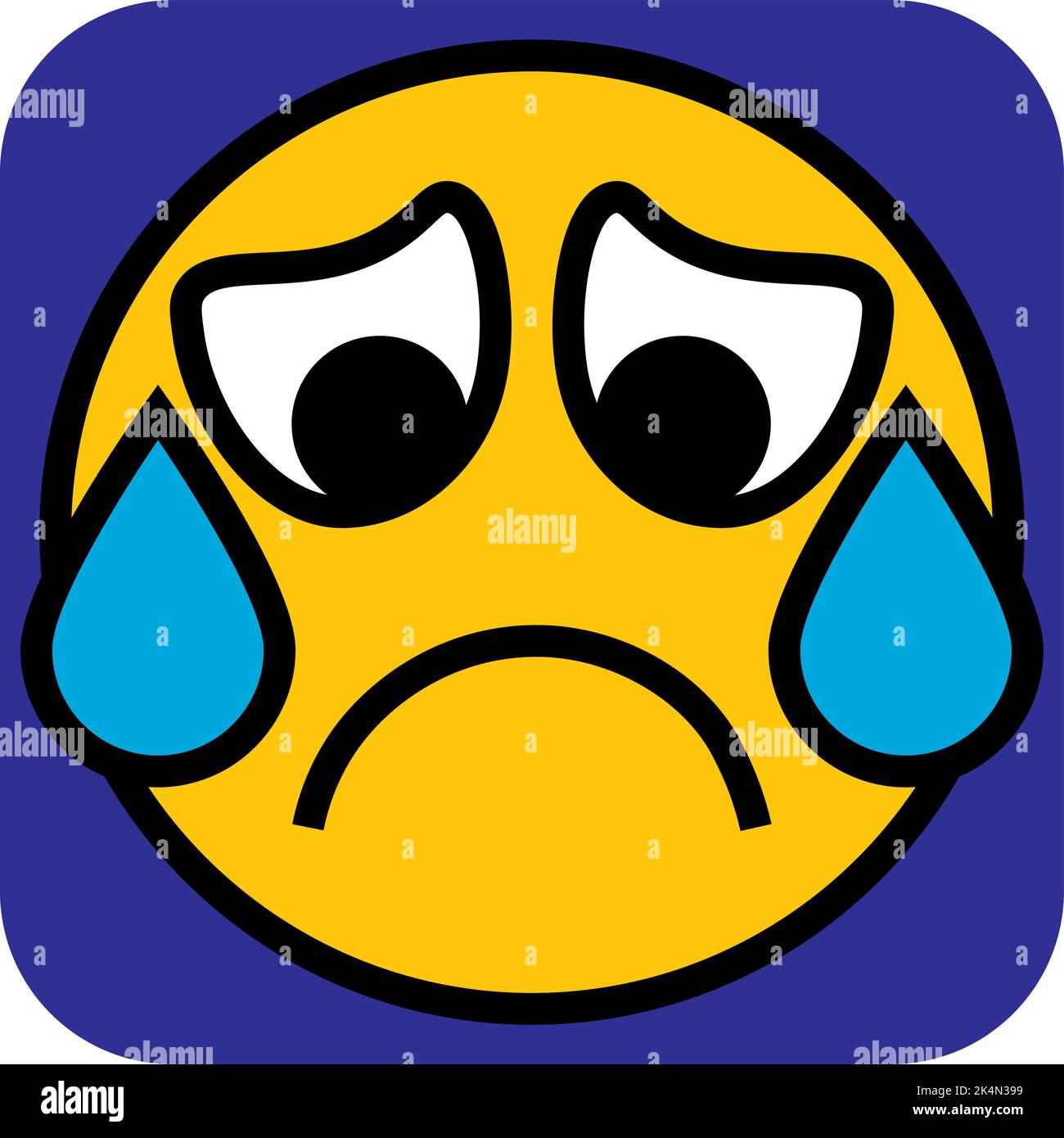 Crying smiley, illustration, vector on a white background Stock Vector ...