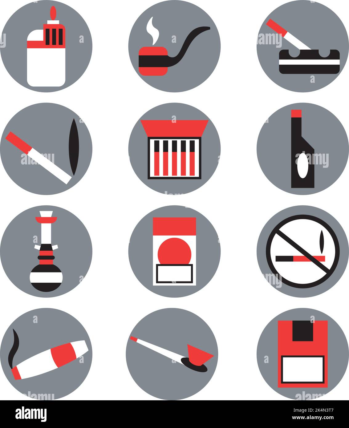 Smoking addiction, illustration, vector on a white background Stock ...