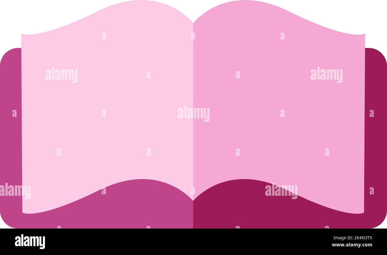 Pink school book, illustration, vector on a white background Stock ...