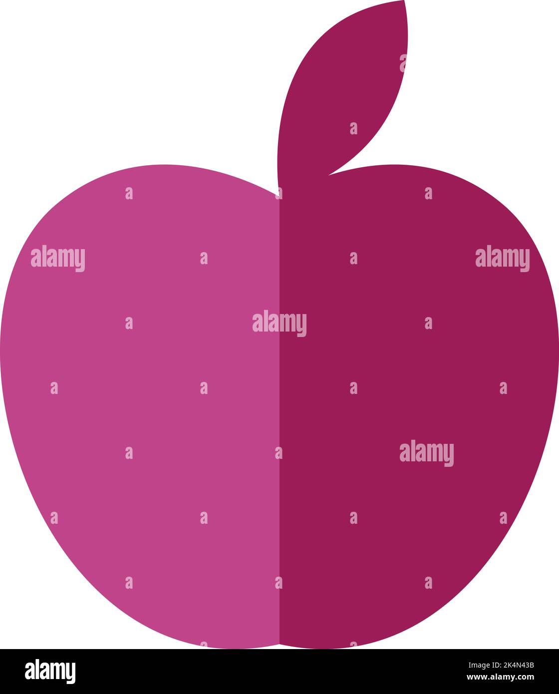 Pink apple, illustration, vector on a white background Stock Vector ...