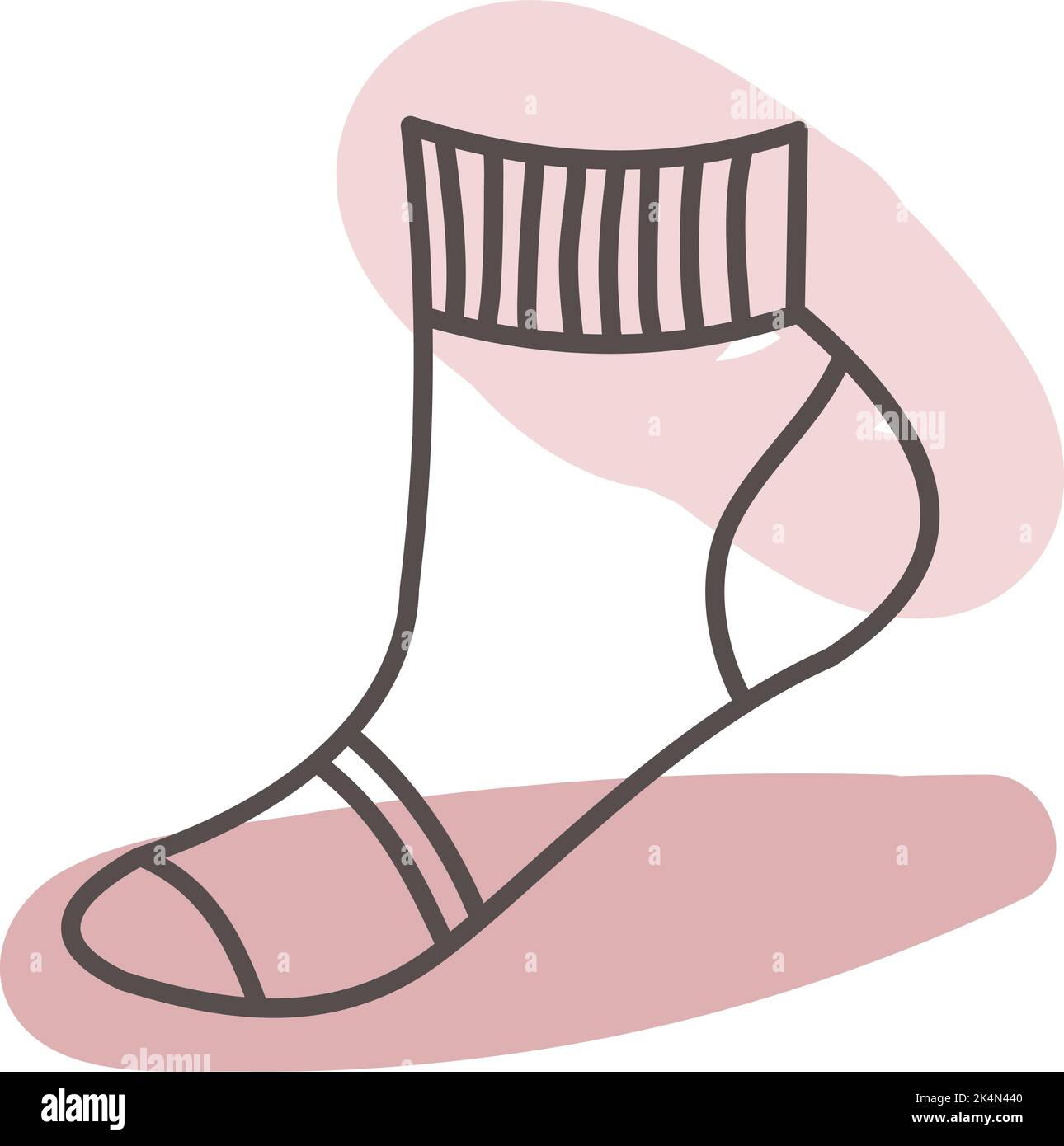 Short sock, illustration, vector on a white background Stock Vector ...