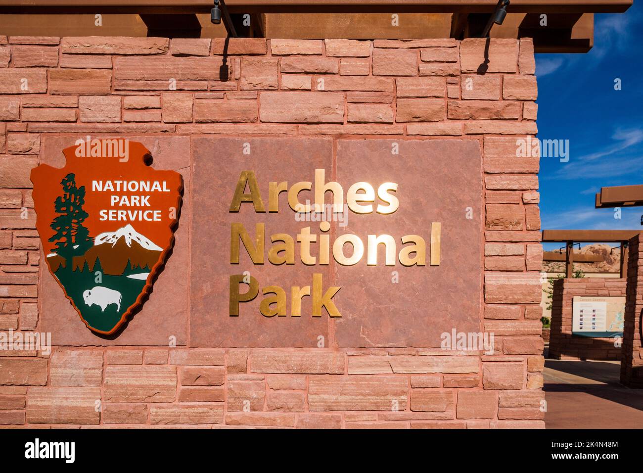 Entrance sign arches national park hi-res stock photography and images ...