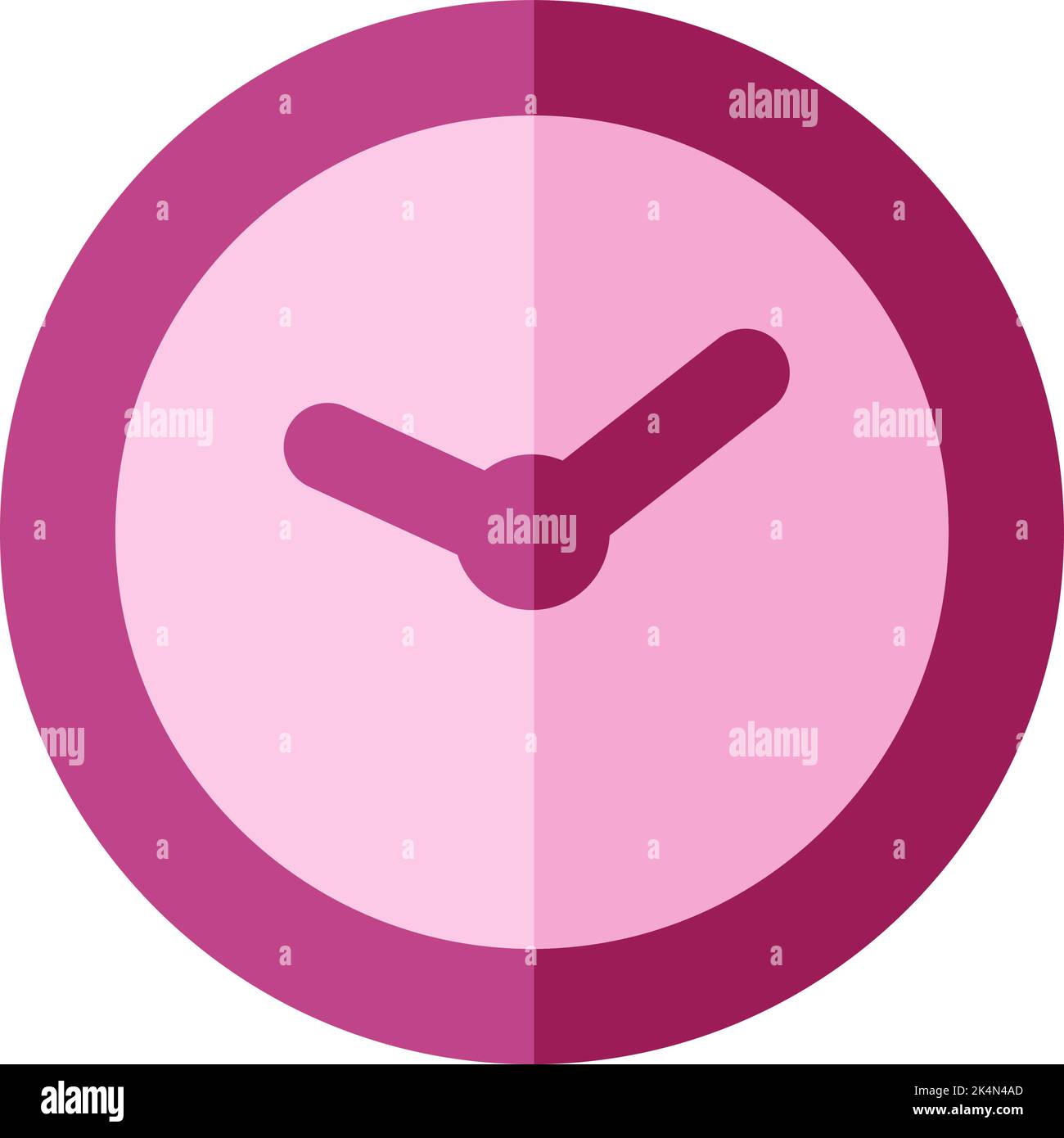 Pink clock on white background Stock Vector Images - Alamy