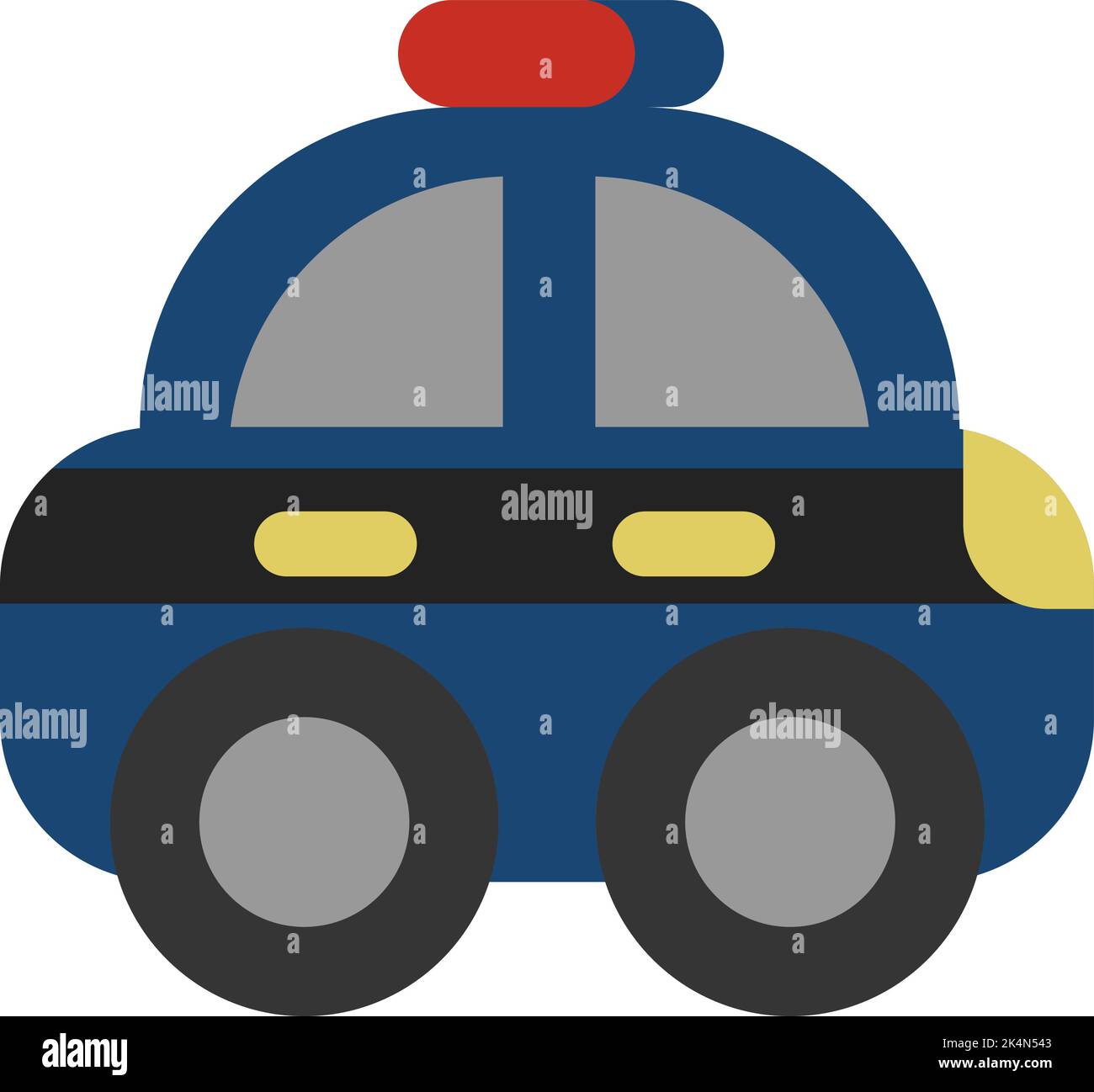 Blue police car, illustration, vector on a white background Stock ...