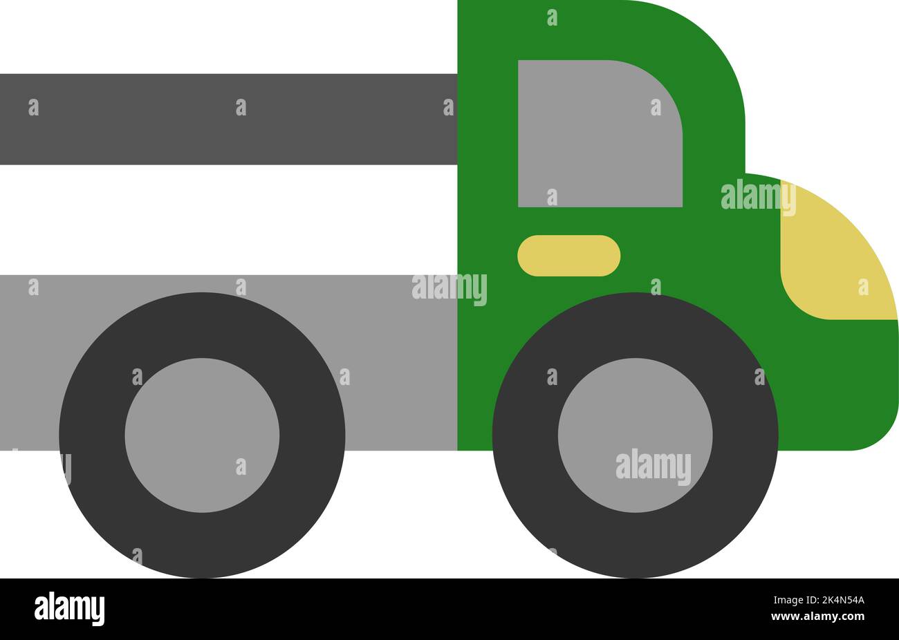 Green truck, illustration, vector on a white background Stock Vector ...