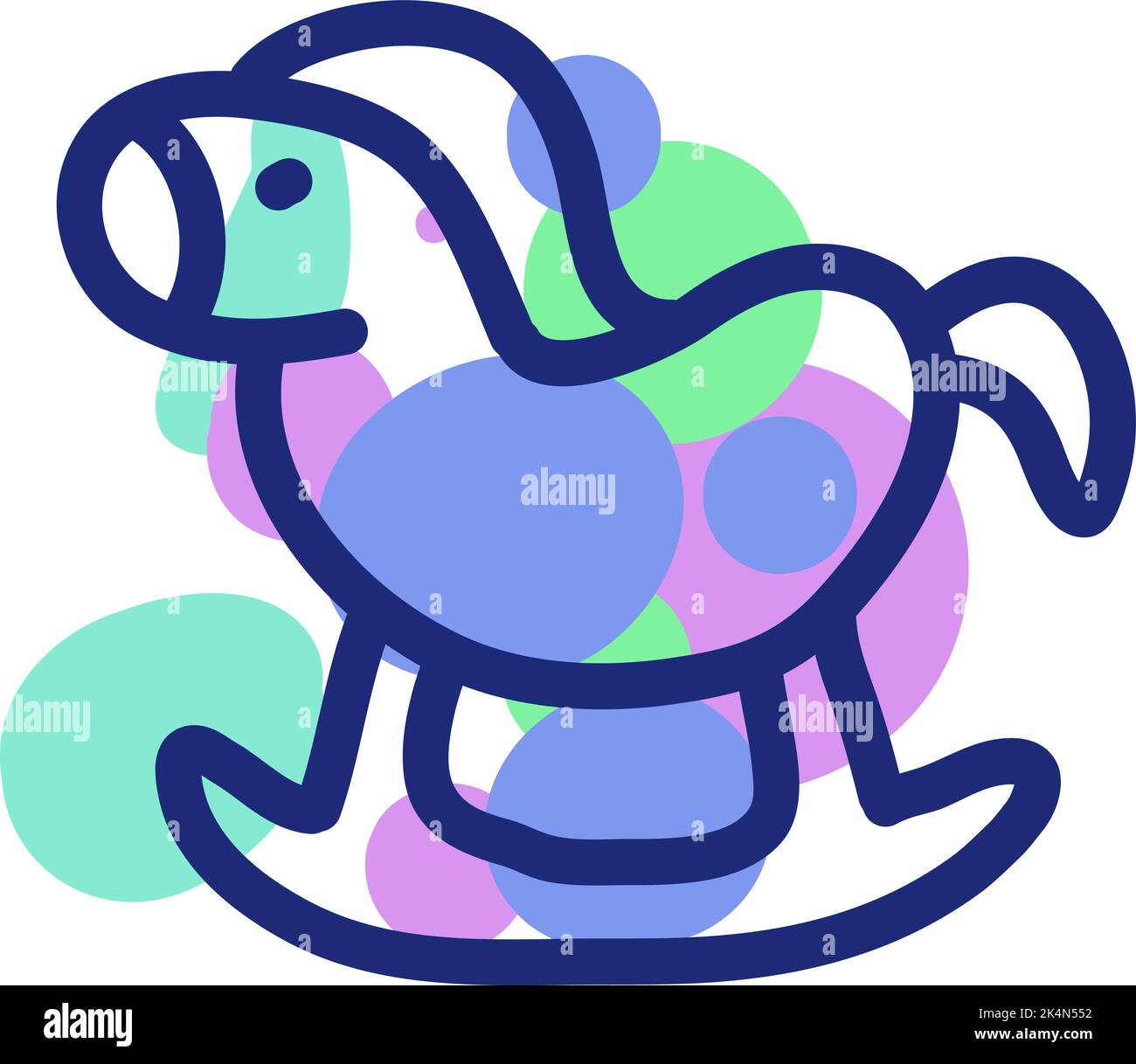 Colorful rocking horse, illustration, vector on a white background ...