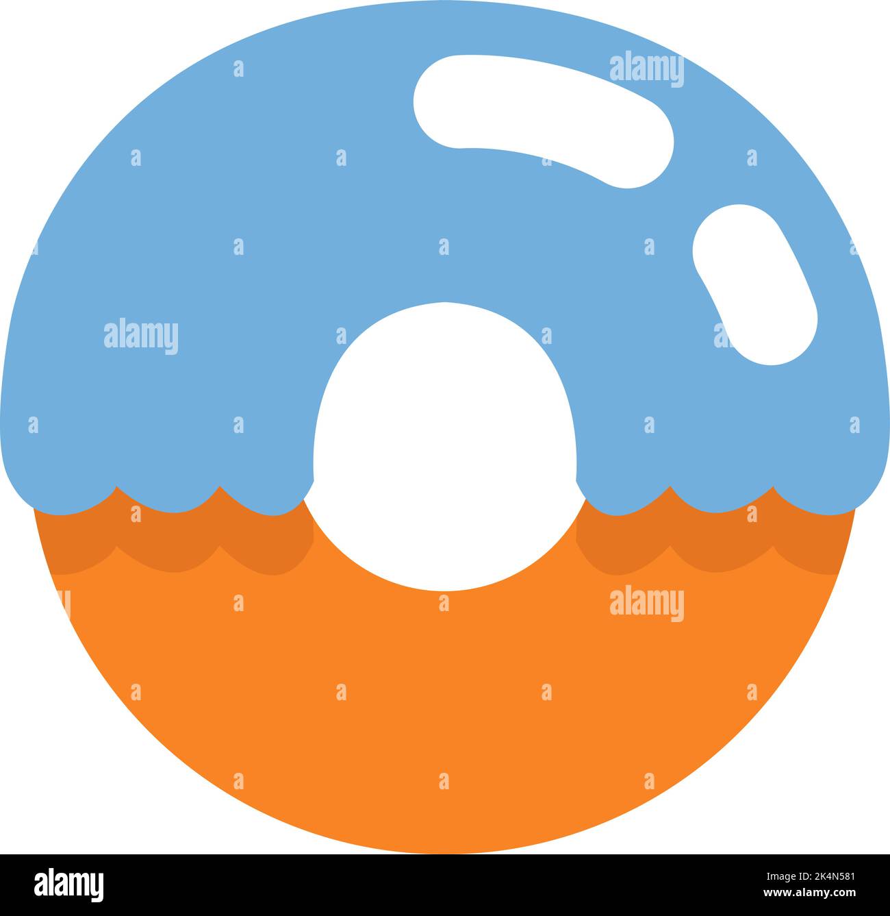 Blue glazed donut, illustration, vector on a white background Stock ...