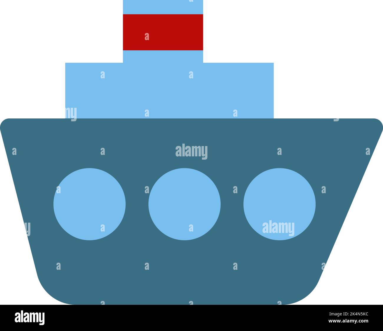 Blue ship toy, illustration, vector on a white background Stock Vector ...