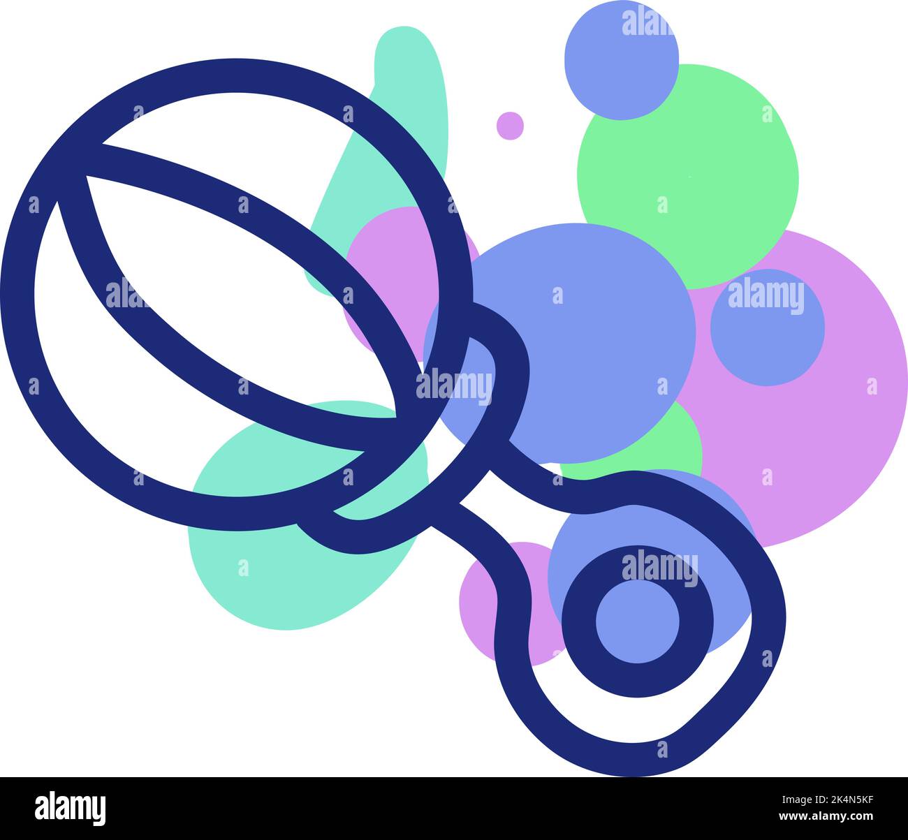 Colorful small rattle, illustration, vector on a white background Stock ...