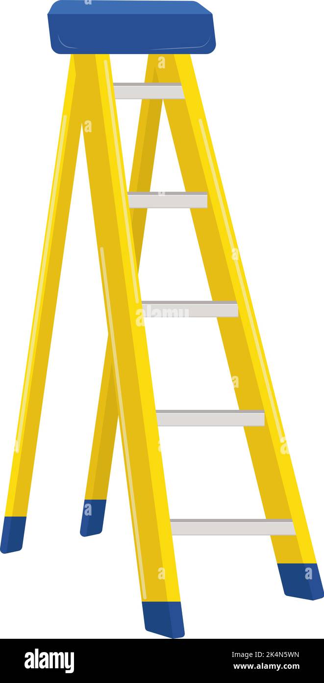 Yellow ladders, illustration, vector on a white background Stock Vector ...