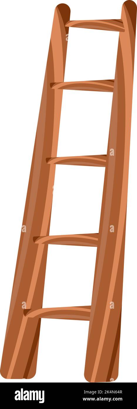 Old wooden ladders, illustration, vector on a white background Stock ...