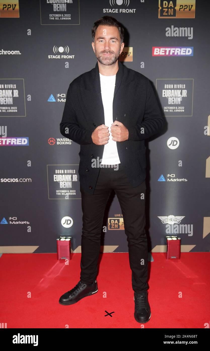 Promoter Eddie Hearn during the Red Carpet Launch Party at Outernet ...