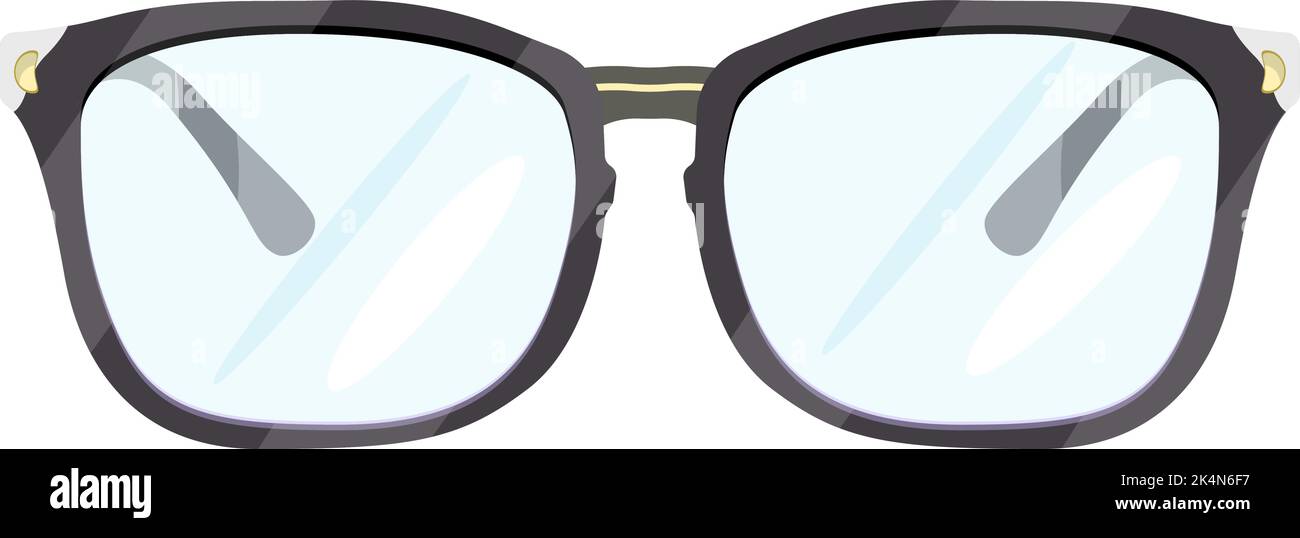 Black glasses, illustration, vector on a white background Stock Vector ...