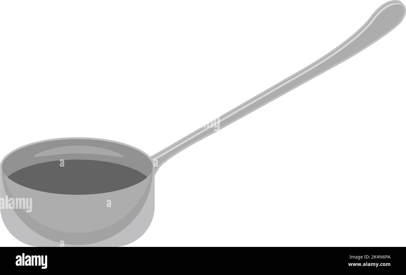 Kitchen laddle, illustration, vector on a white background Stock Vector ...
