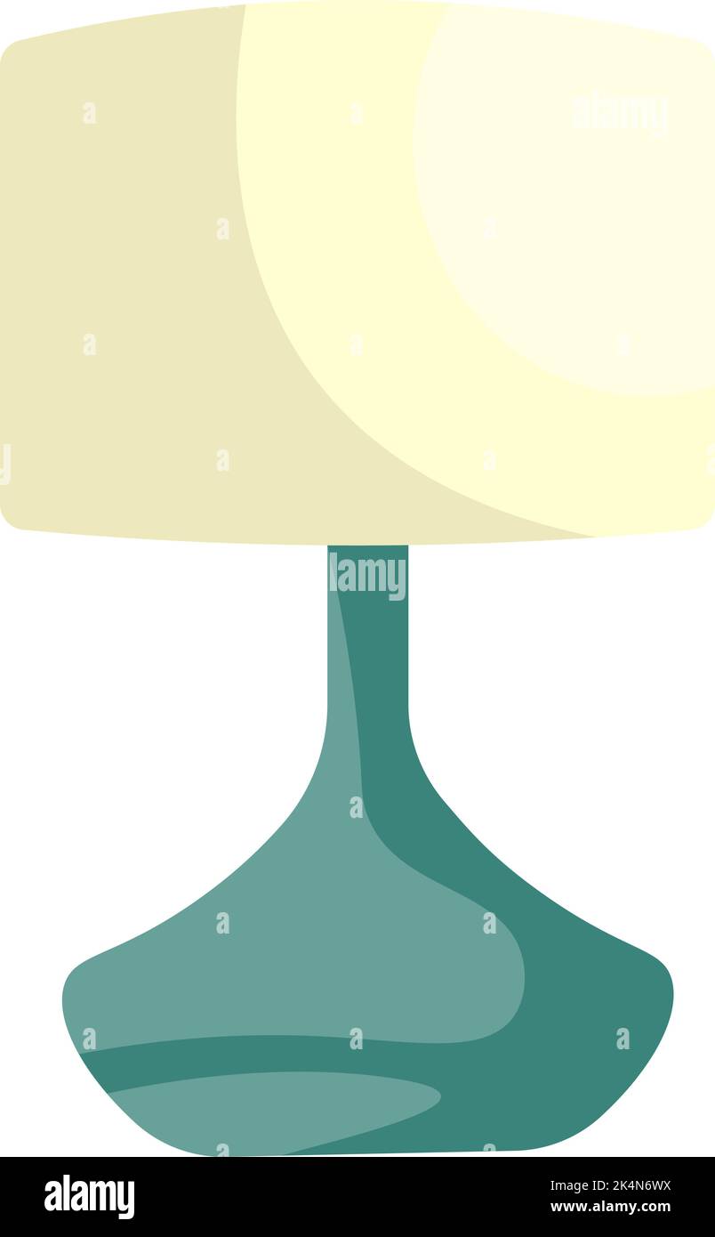 Green table lamp, illustration, vector on a white background Stock ...