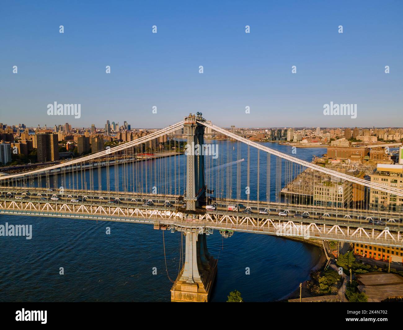 Aerial panoramic view New York Manhattan panoramic skyline over ...