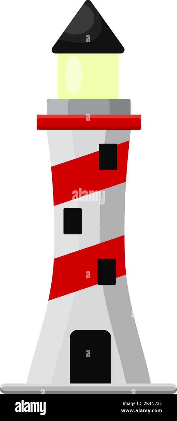 Red white lighthouse Stock Vector Images - Alamy