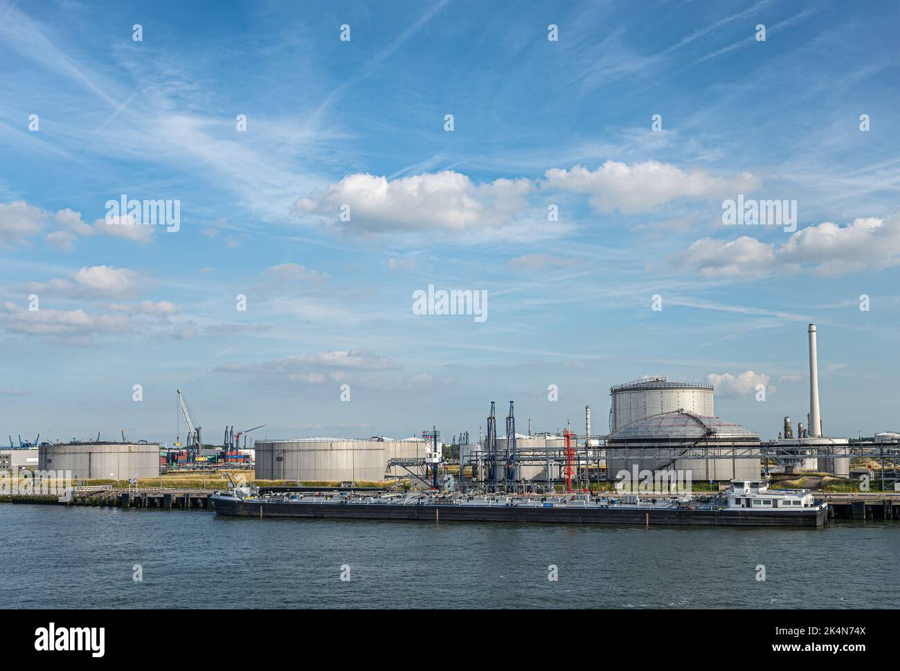 Rotterdam, Netherlands - July 11, 2022: Oil and gas storage tanks ...