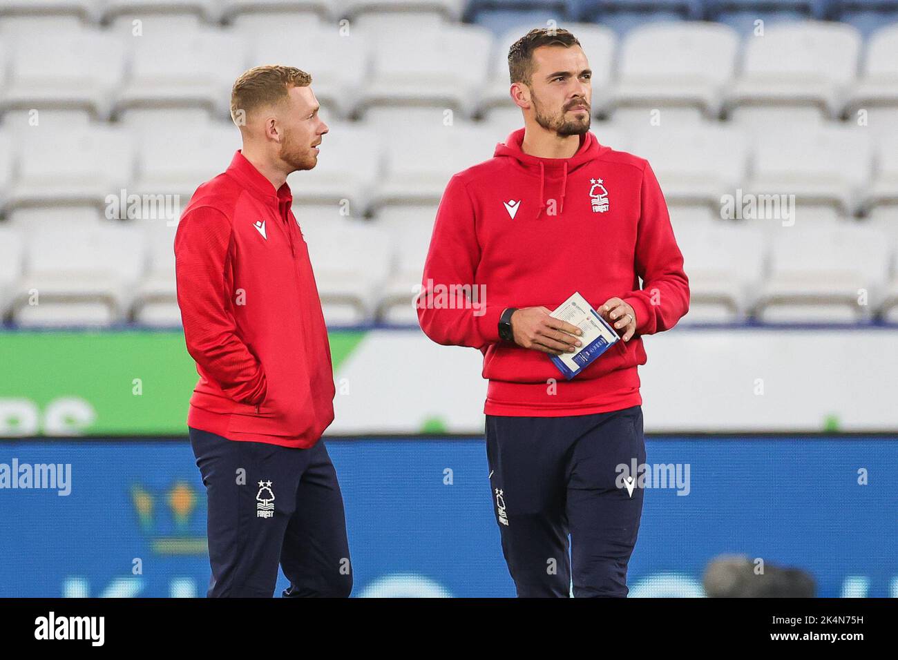 Lewis O'Brien #14 and Harry Toffolo #15 of Nottingham Forest arrive ...