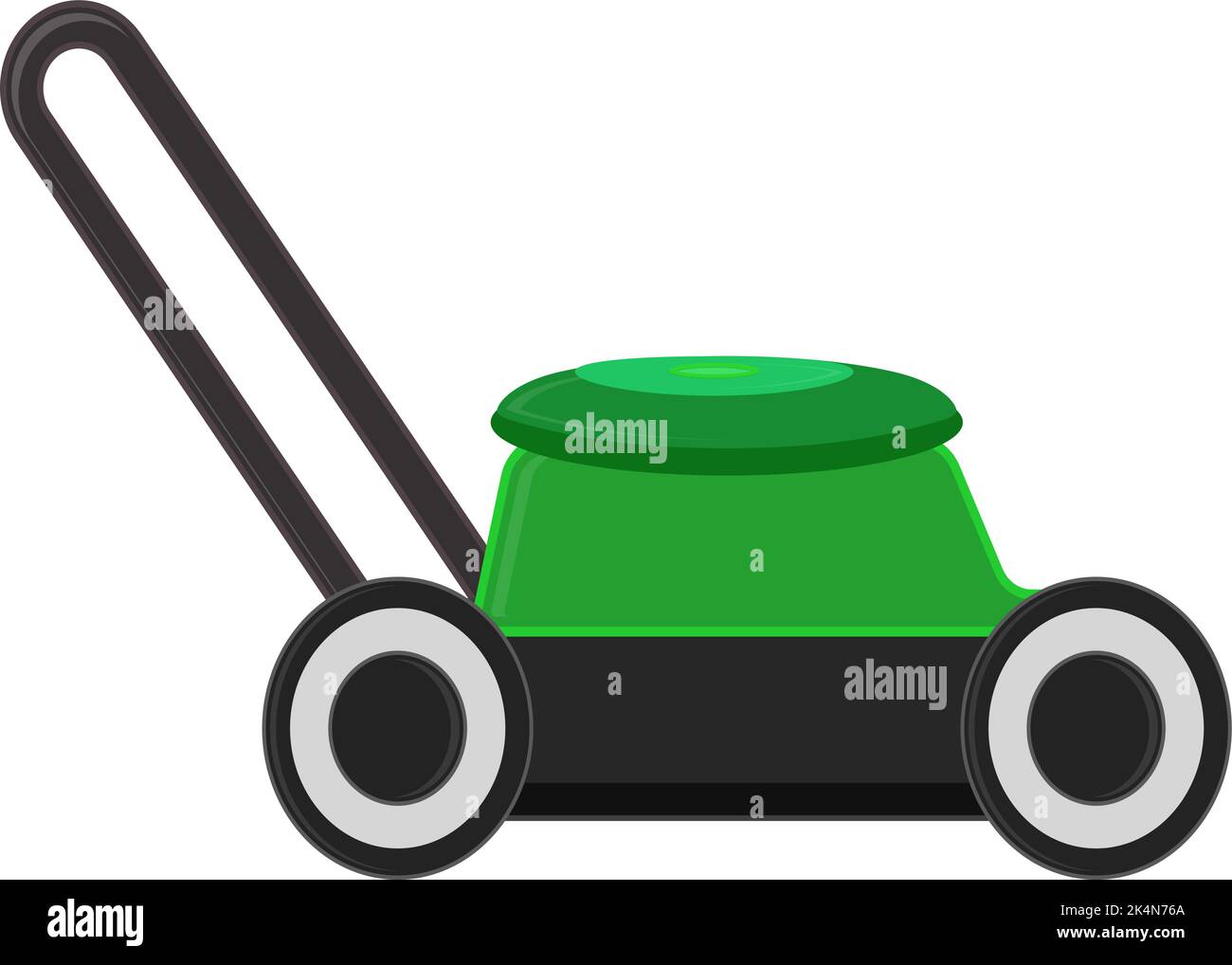 Green lawn mower, illustration, vector on a white background Stock ...