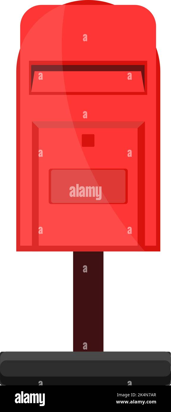 Red mail box, illustration, vector on a white background Stock Vector ...