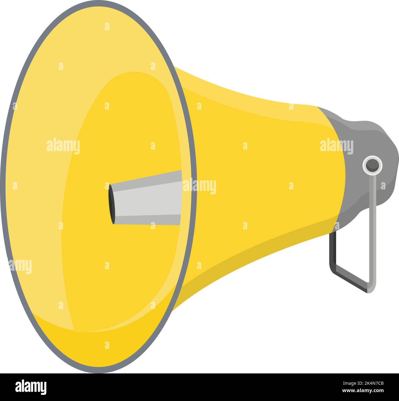 Yellow loudspeaker, illustration, vector on a white background Stock ...