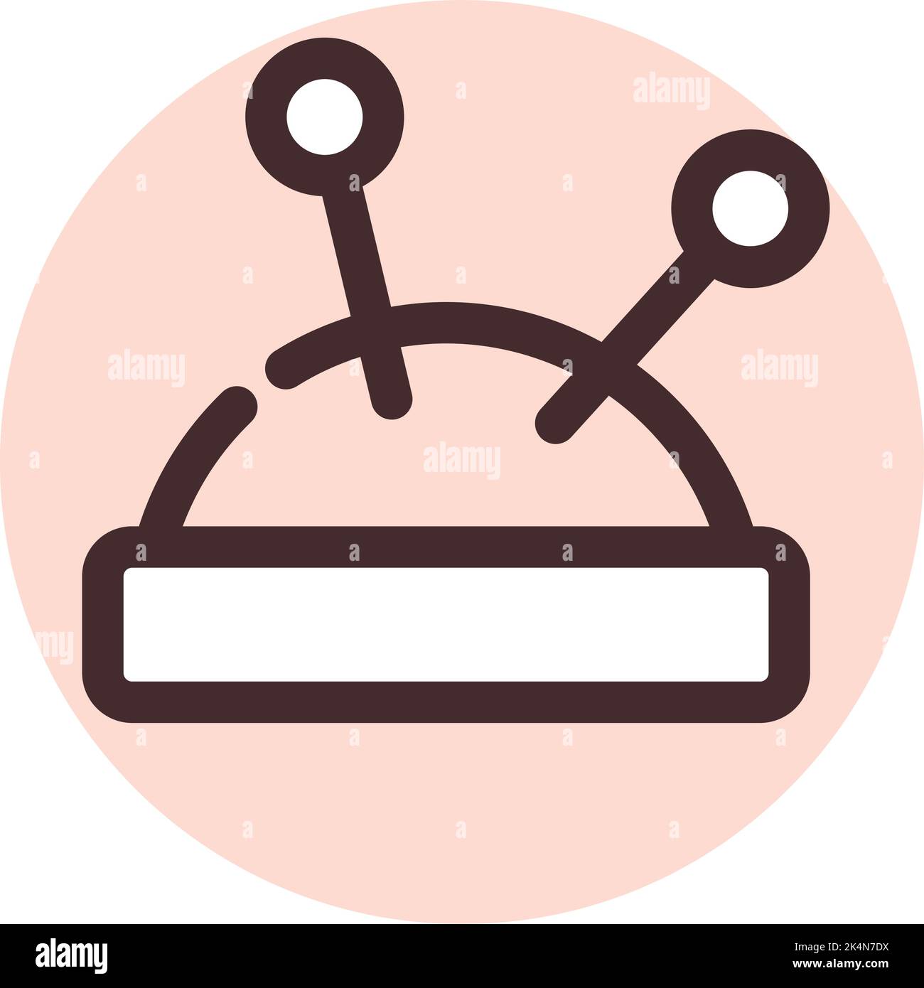Textile pin cushion, illustration, vector on a white background Stock ...