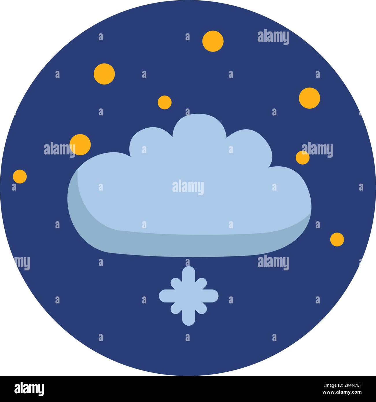 Snow cloud, illustration, vector on a white background Stock Vector ...