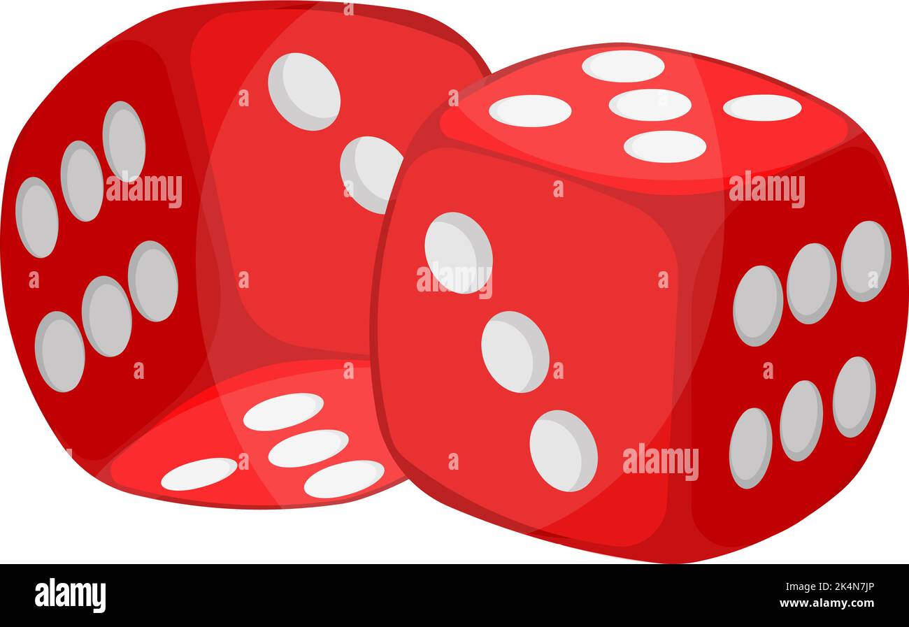 Red dice, illustration, vector on a white background Stock Vector Image ...