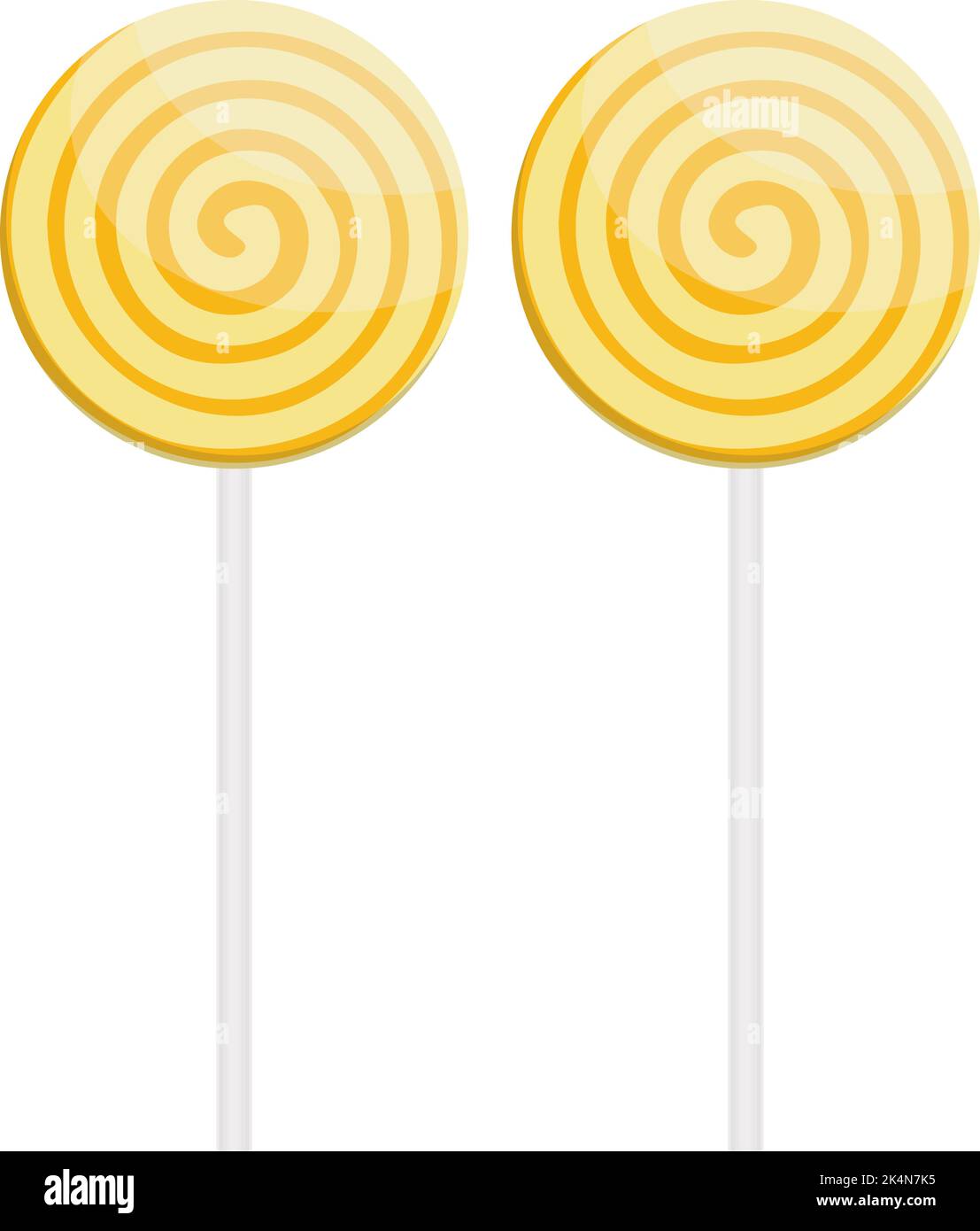 Yellow sweet lolipops, illustration, vector on a white background Stock ...