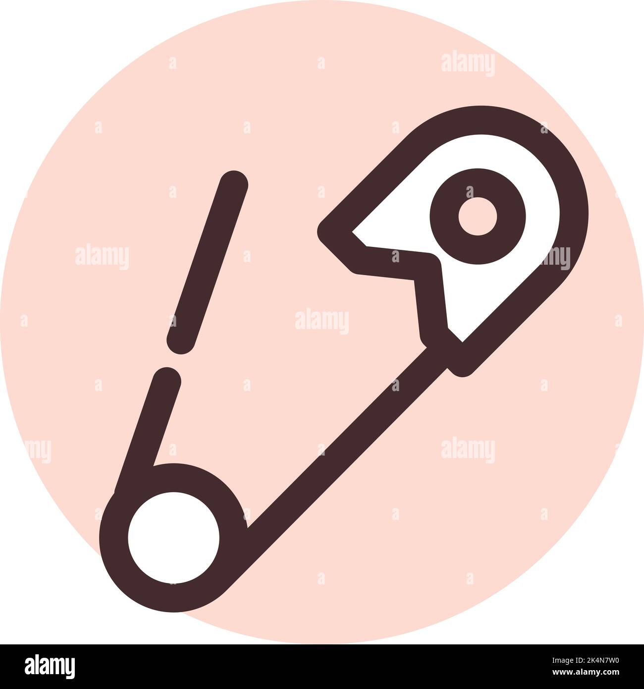 Textile safety pin, illustration, vector on a white background Stock ...