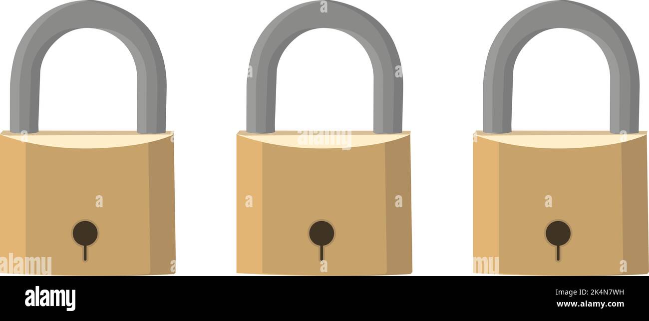 Three locks Stock Vector Images - Alamy