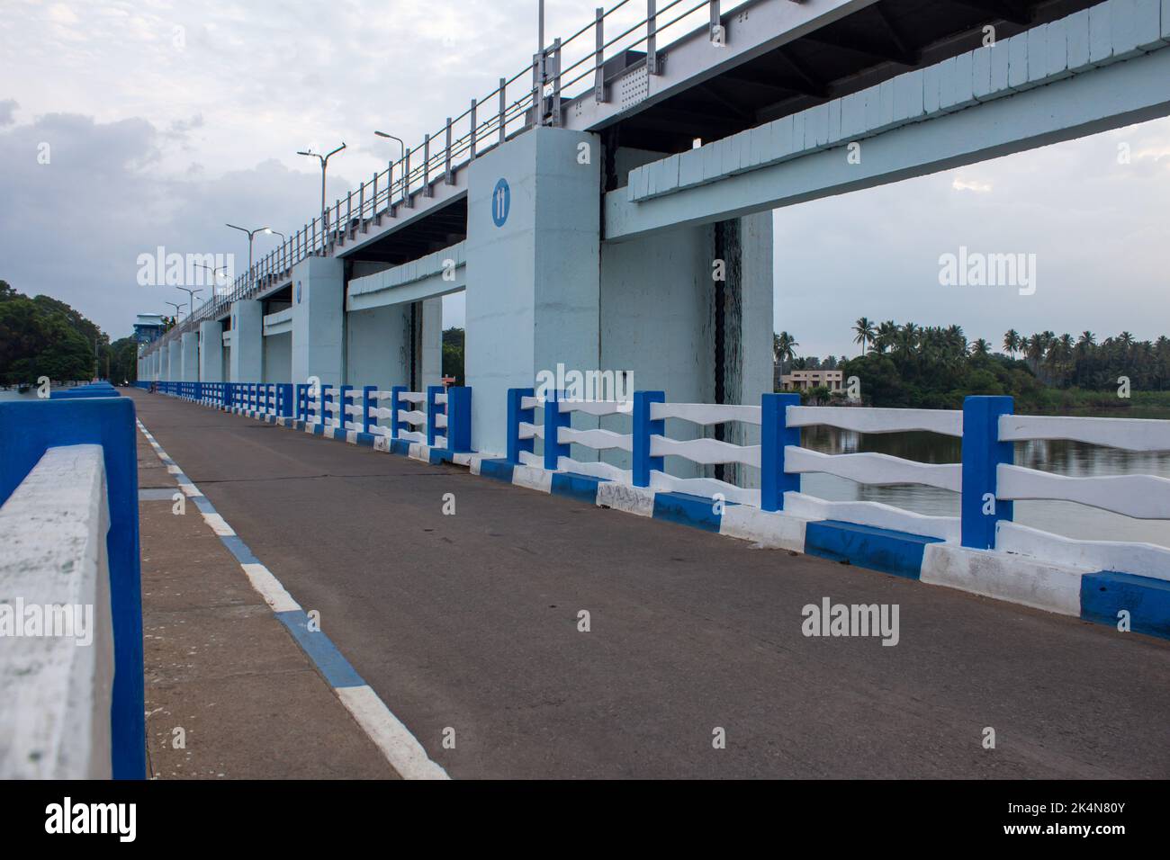 Beautiful View of kaveri river from upper anaicut. View of barrages in ...