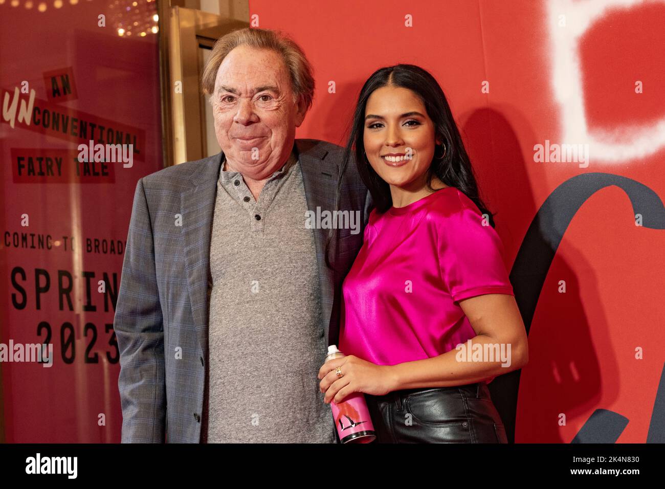 New York, NY - October 3, 2022: Linedy Genao joined Andrew Lloyd Webber ...