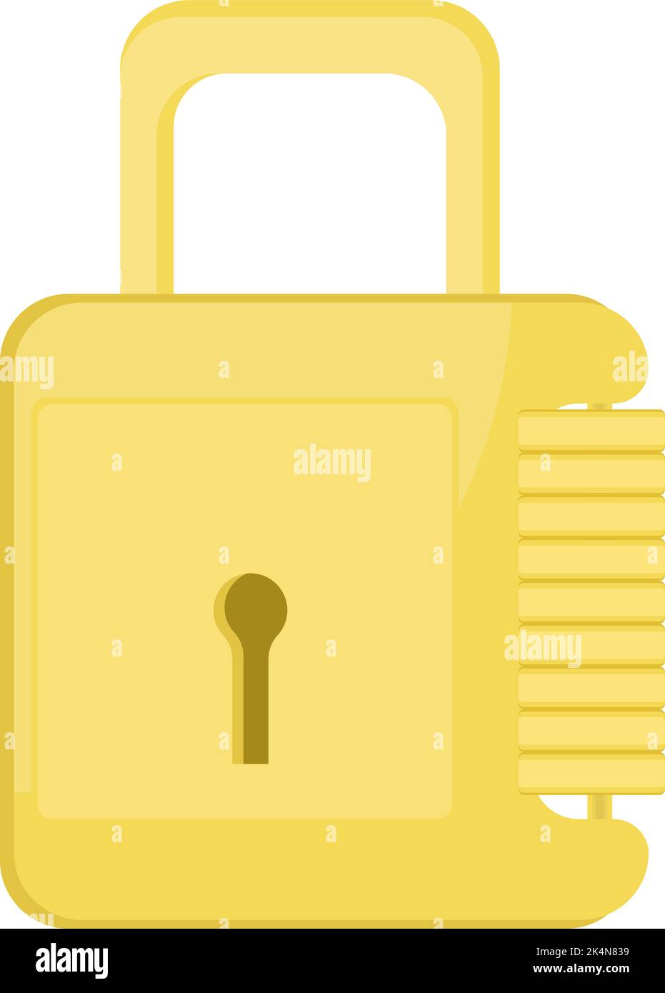 Golden secutiry lock, illustration, vector on a white background Stock ...