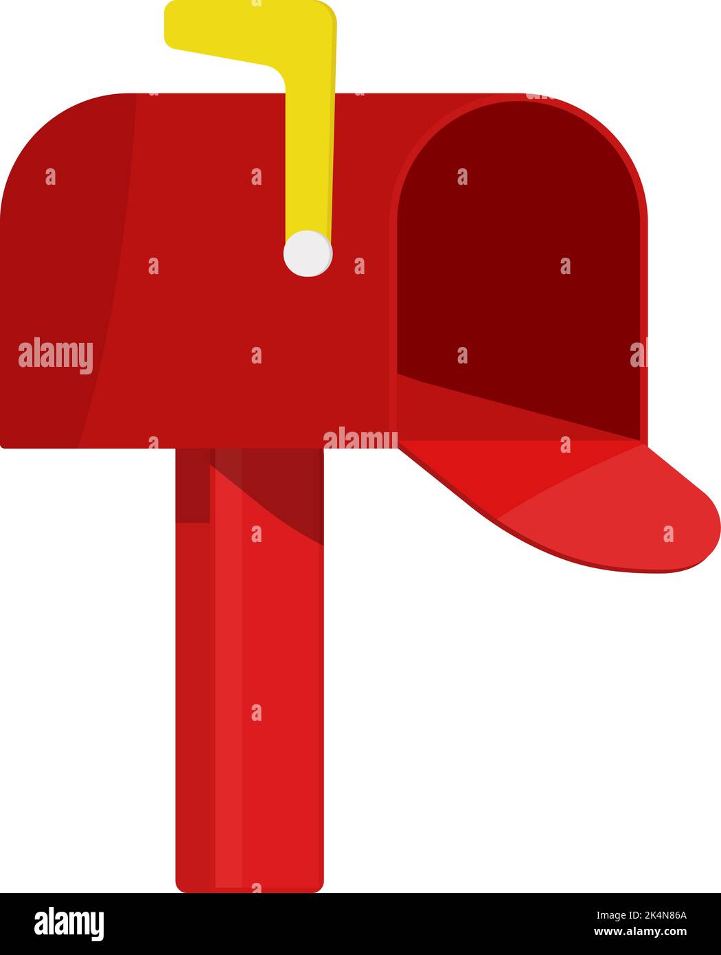 Red mailbox, illustration, vector on a white background Stock Vector ...