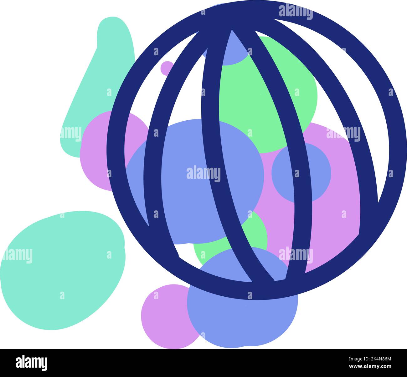 Colorful ball toy, illustration, vector on a white background Stock ...