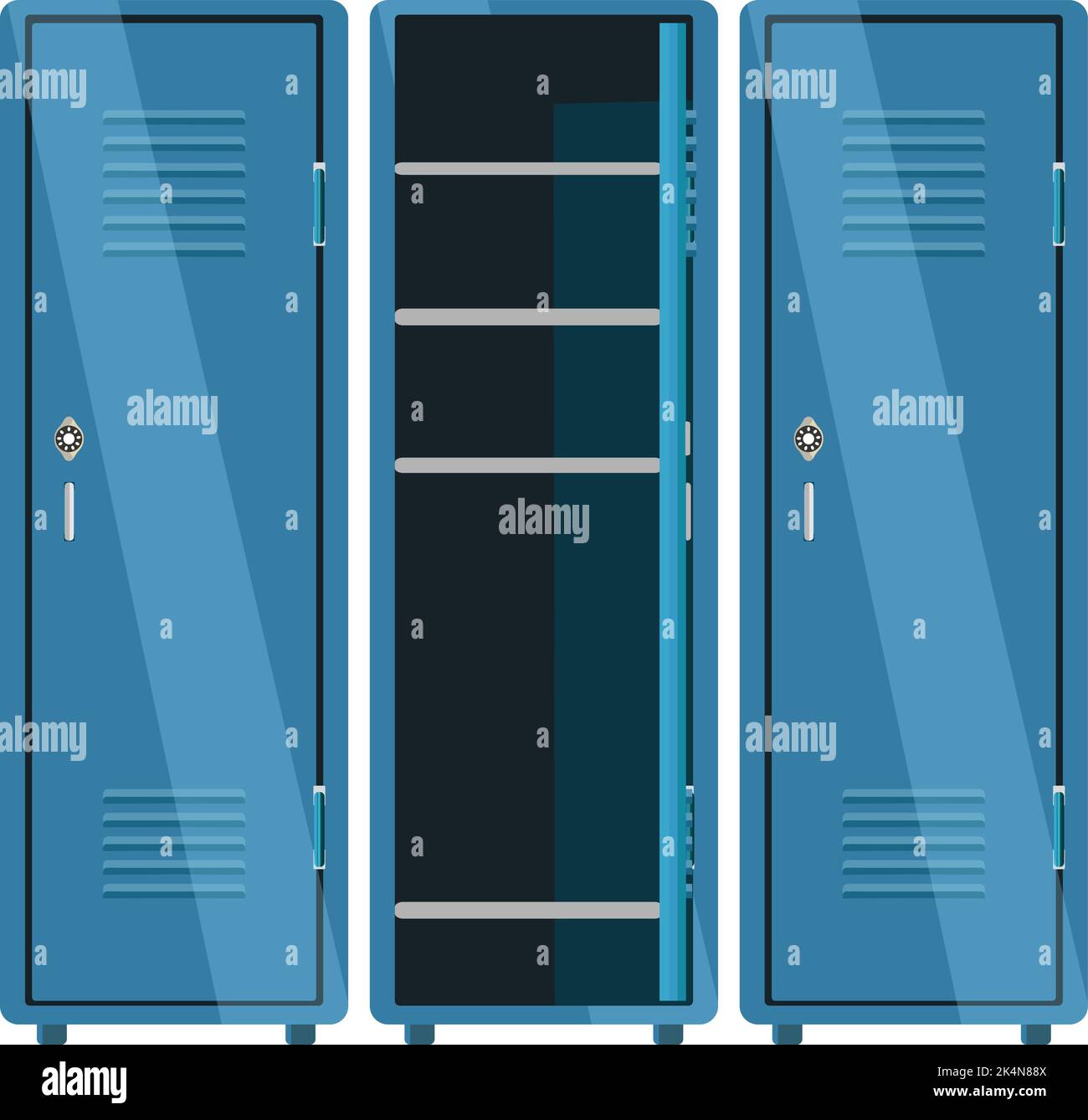 Blue lockers, illustration, vector on a white background Stock Vector ...