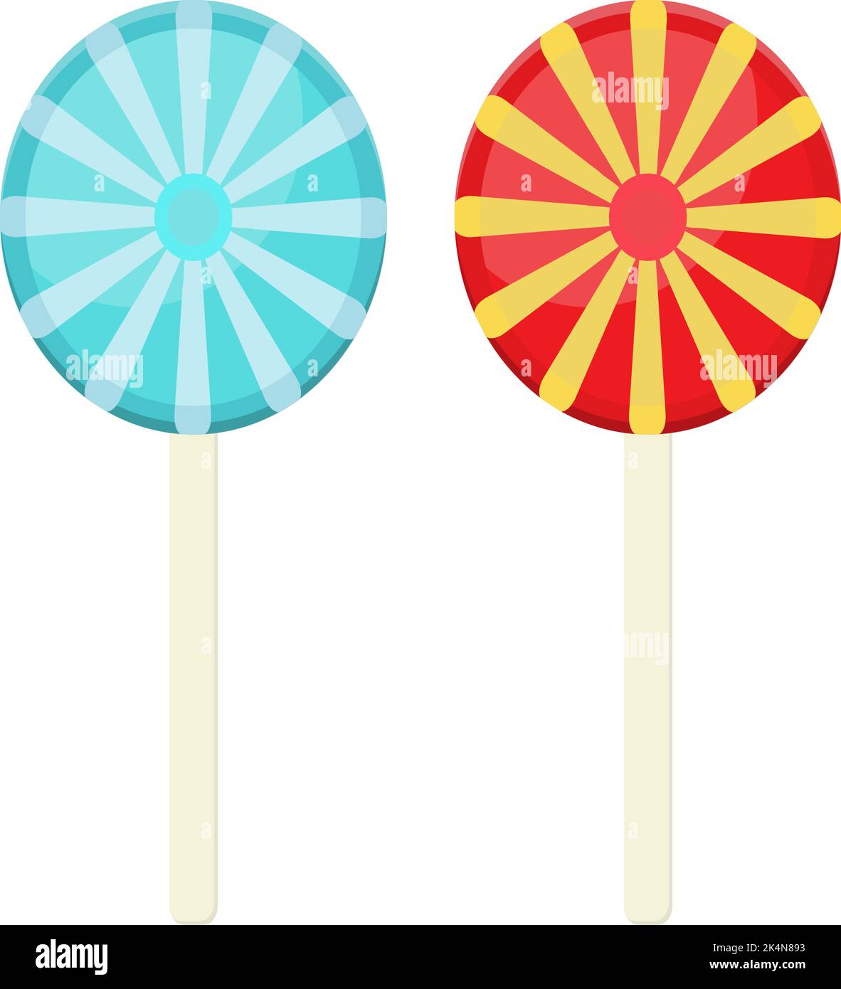 Blue and red lolipops, illustration, vector on a white background Stock ...