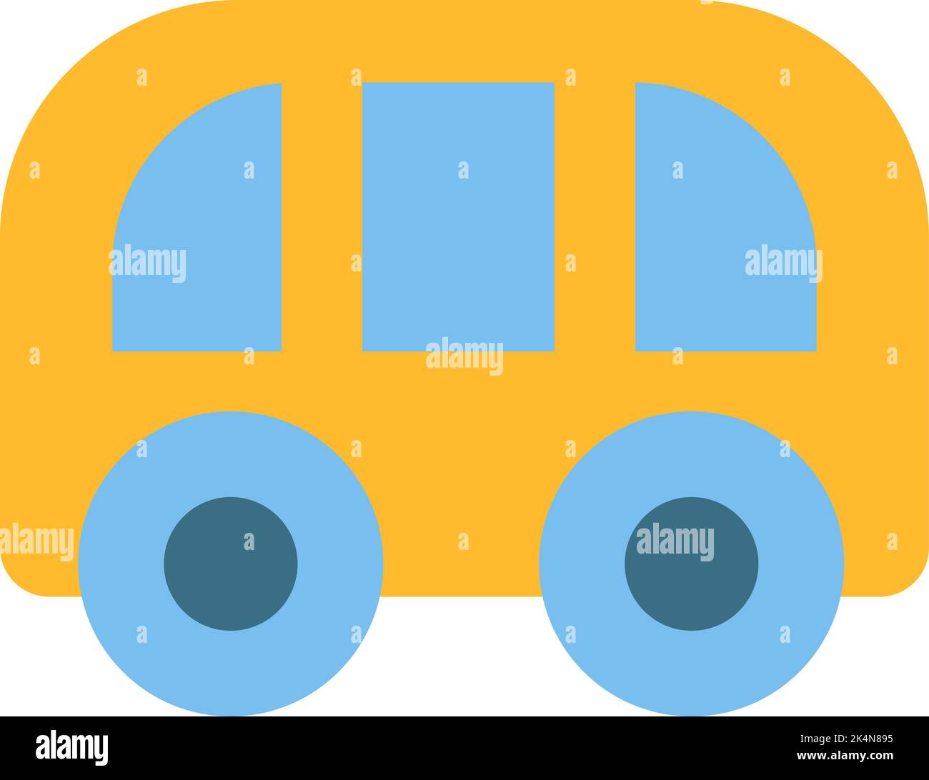 Yellow bus toy, illustration, vector on a white background Stock Vector ...